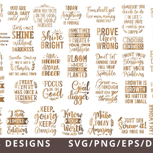 Inspirational Quotes Svg Bundle Life Quotes Svg Motivational - Etsy