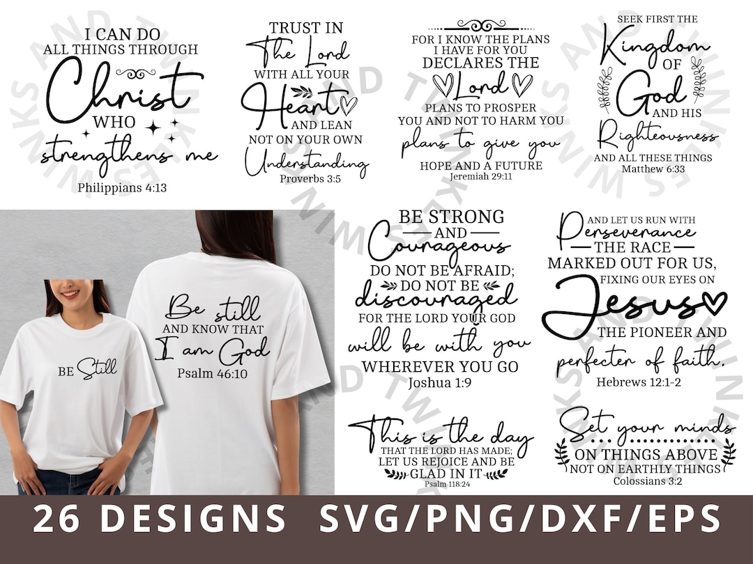 Bible Verse Svg, Christian Front and Back Svg Png, Christian Scripture ...