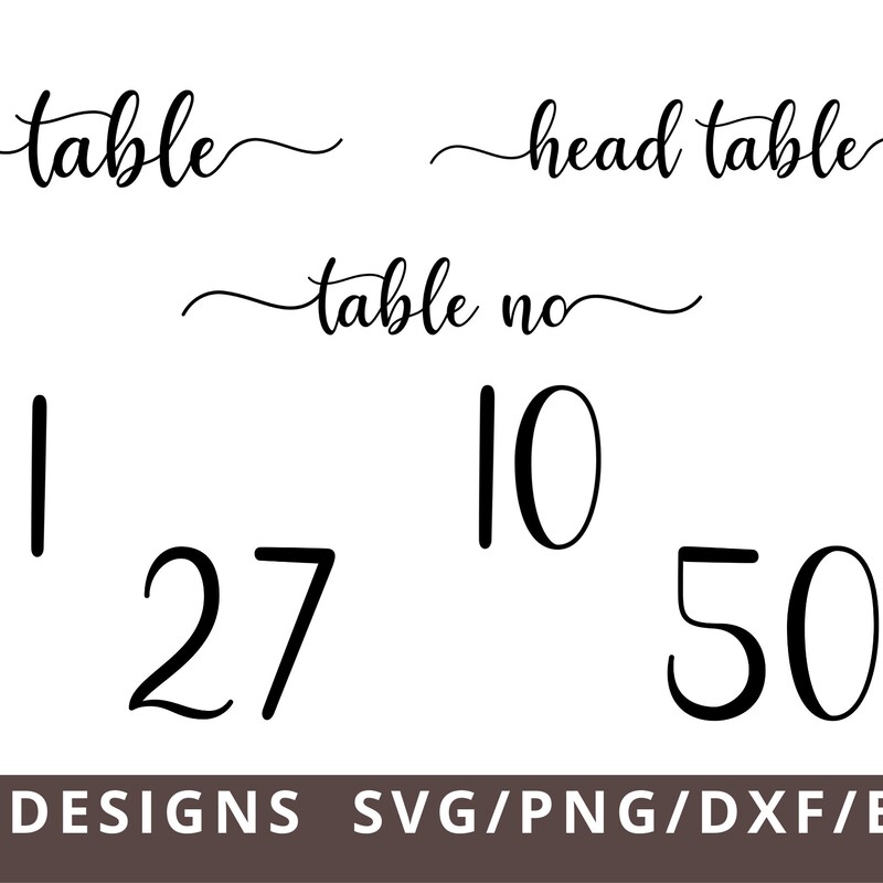 Table Numbers Svg - Etsy