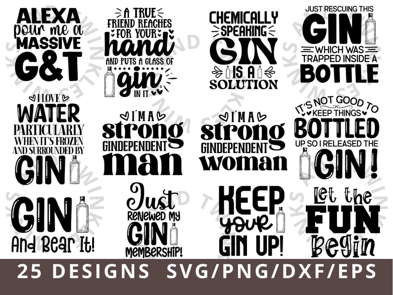 Gin SVG PNG Alcohol Quotes Svg Funny Gin Quotes Svg for - Etsy Australia