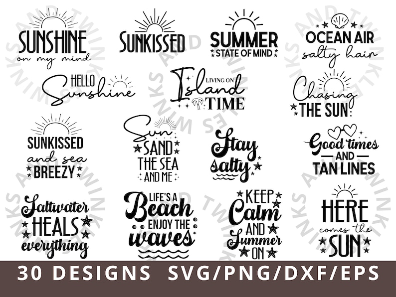 Summer SVG PNG Bundle, Beach Svg, Summertime Svg, Funny Beach Quotes ...