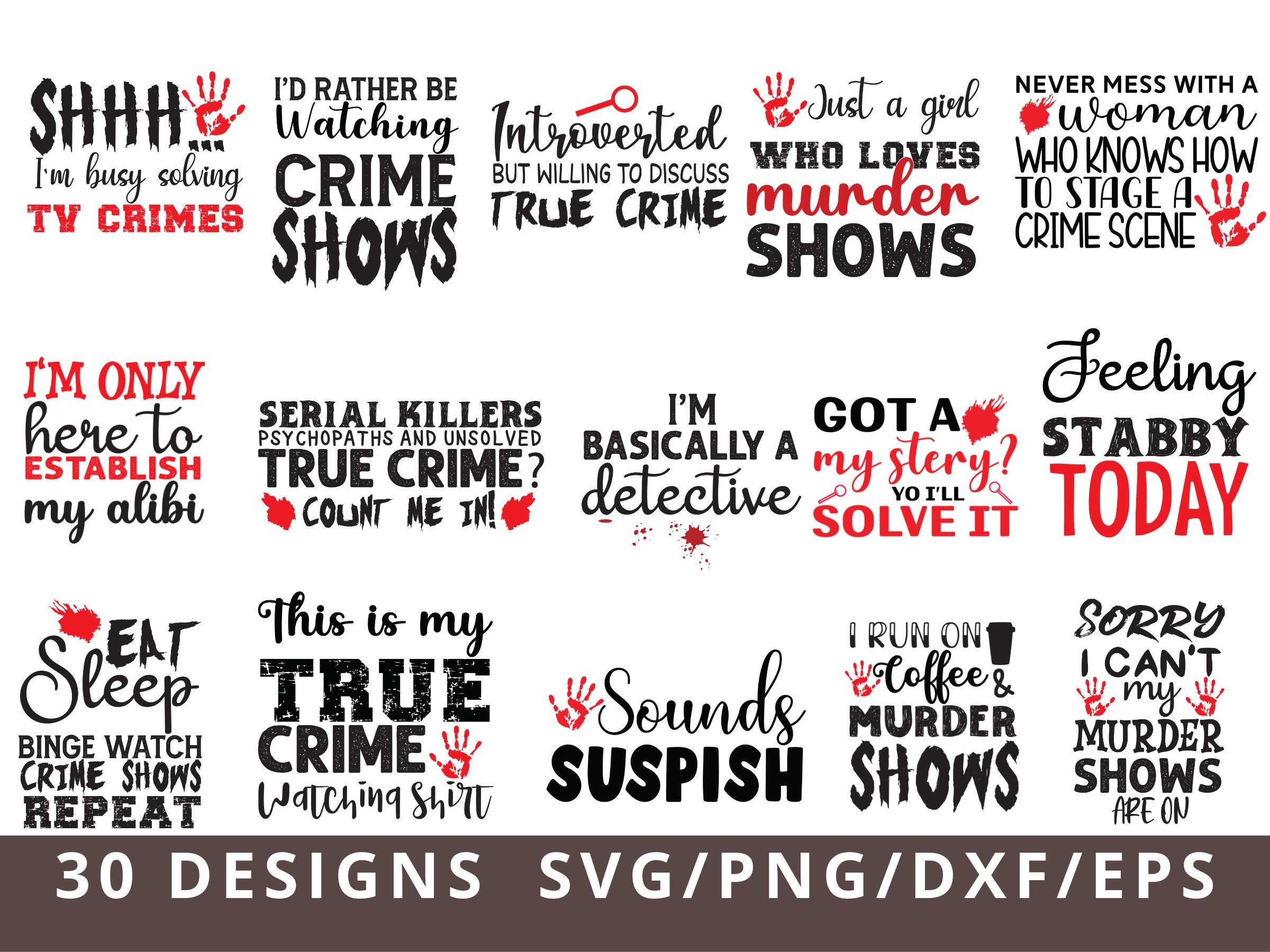 True Crime SVG Bundle, Murder Show Designs (digital Files) - Etsy