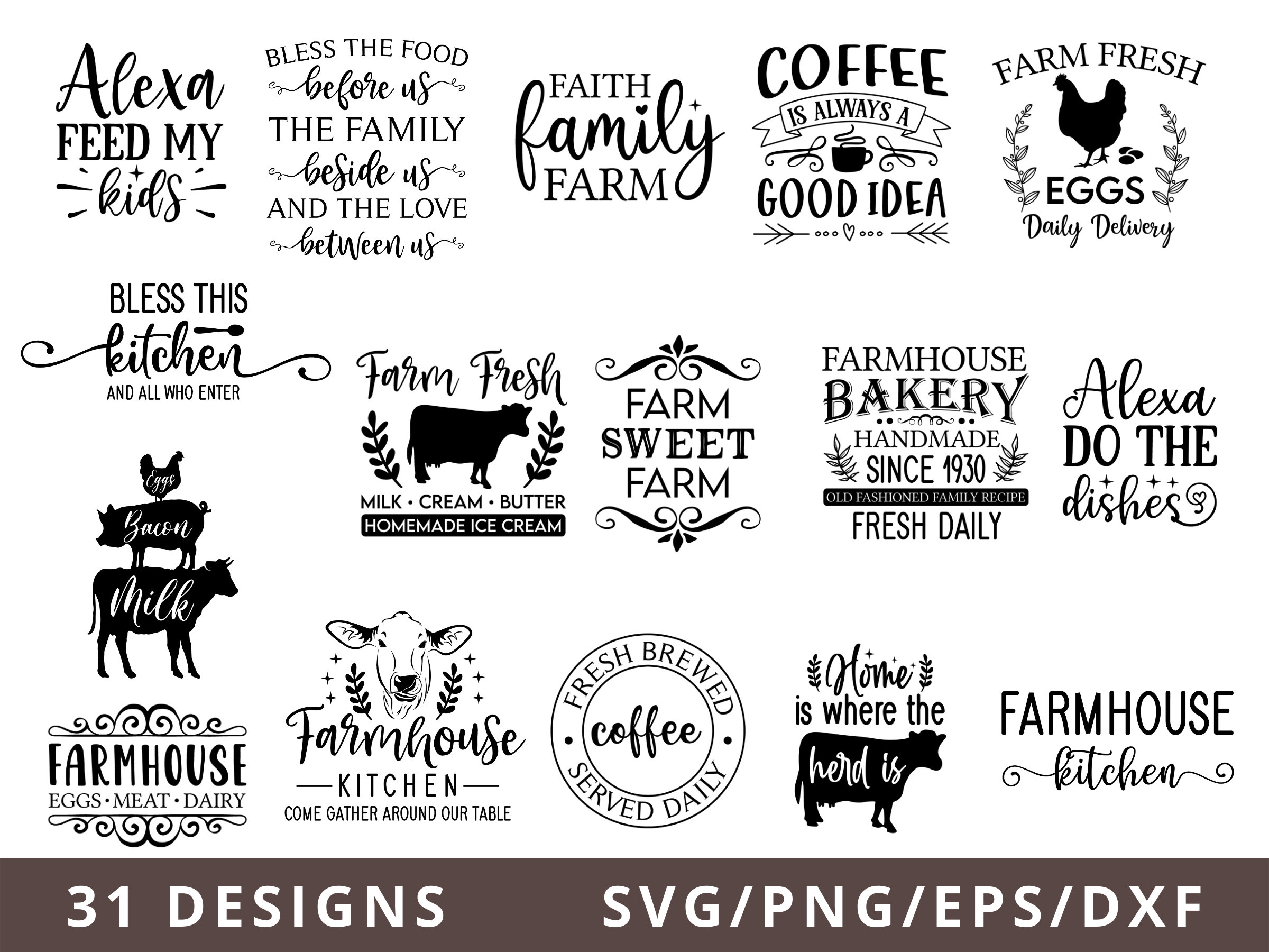 Farmhouse Kitchen Svg Bundle Kitchen Sign Making Svg Kitchen - Etsy