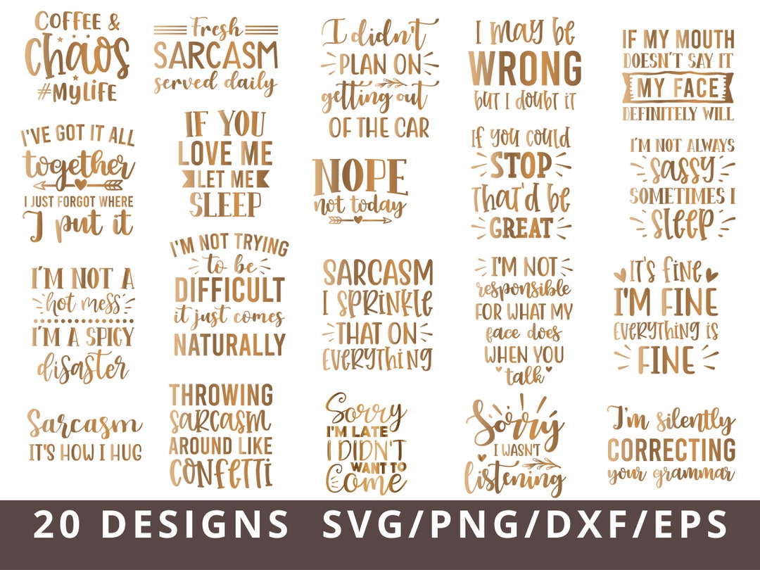 Sarcastic Bundle SVG, Sarcastic Svg Files, Sarcasm Svg, Funny Svg ...