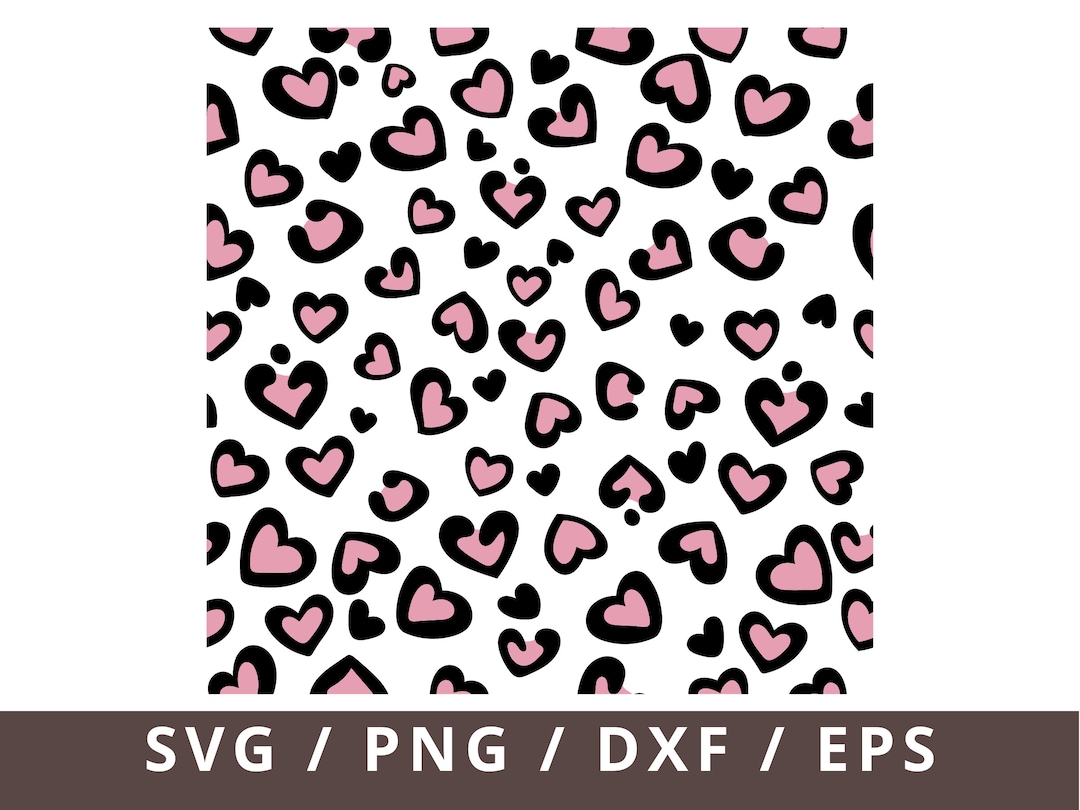 Heart Pattern Svg Dxf Png, Heart Print Svg, Seamless Svg Cut Files ...