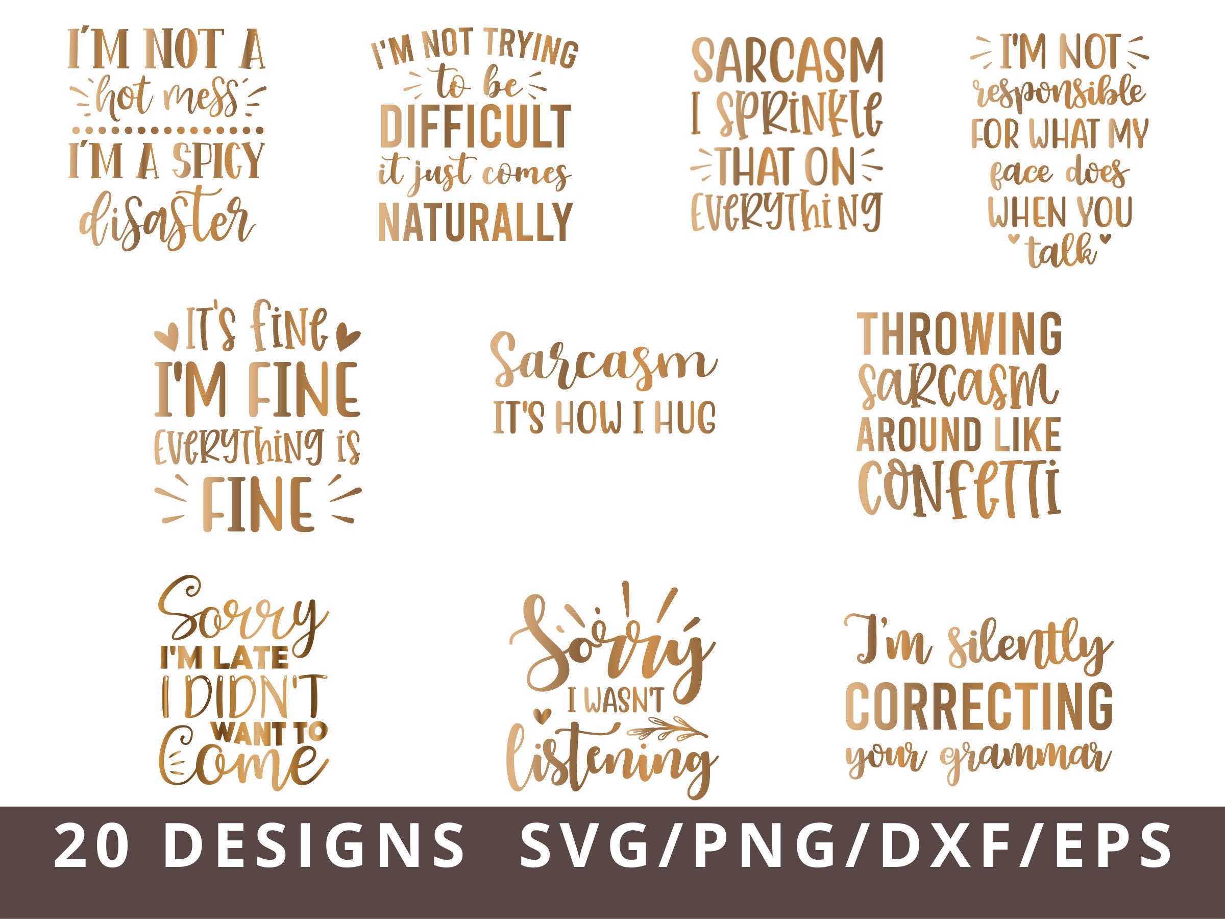 Sarcastic Bundle SVG Sarcastic Svg Files Sarcasm Svg Funny | Etsy