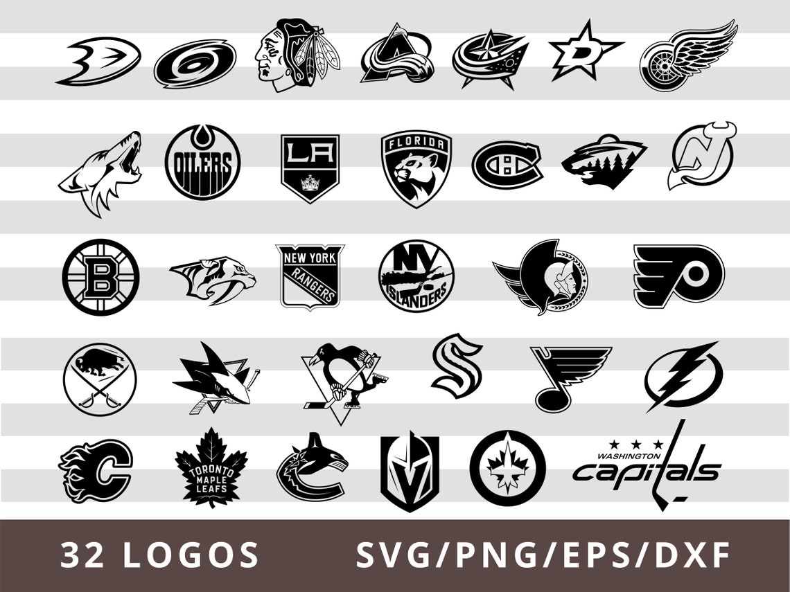 NHL Svg Bundle NHL Team Logos Svg 2021 Nhl Svg Blanco y Negro | Etsy