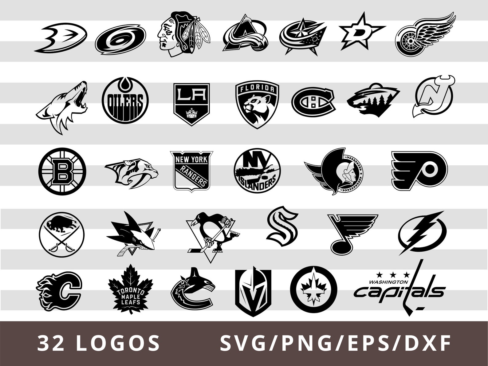 NHL Svg Bundle NHL Team Logos Svg 2021 Nhl Svg Blanco y Negro | Etsy