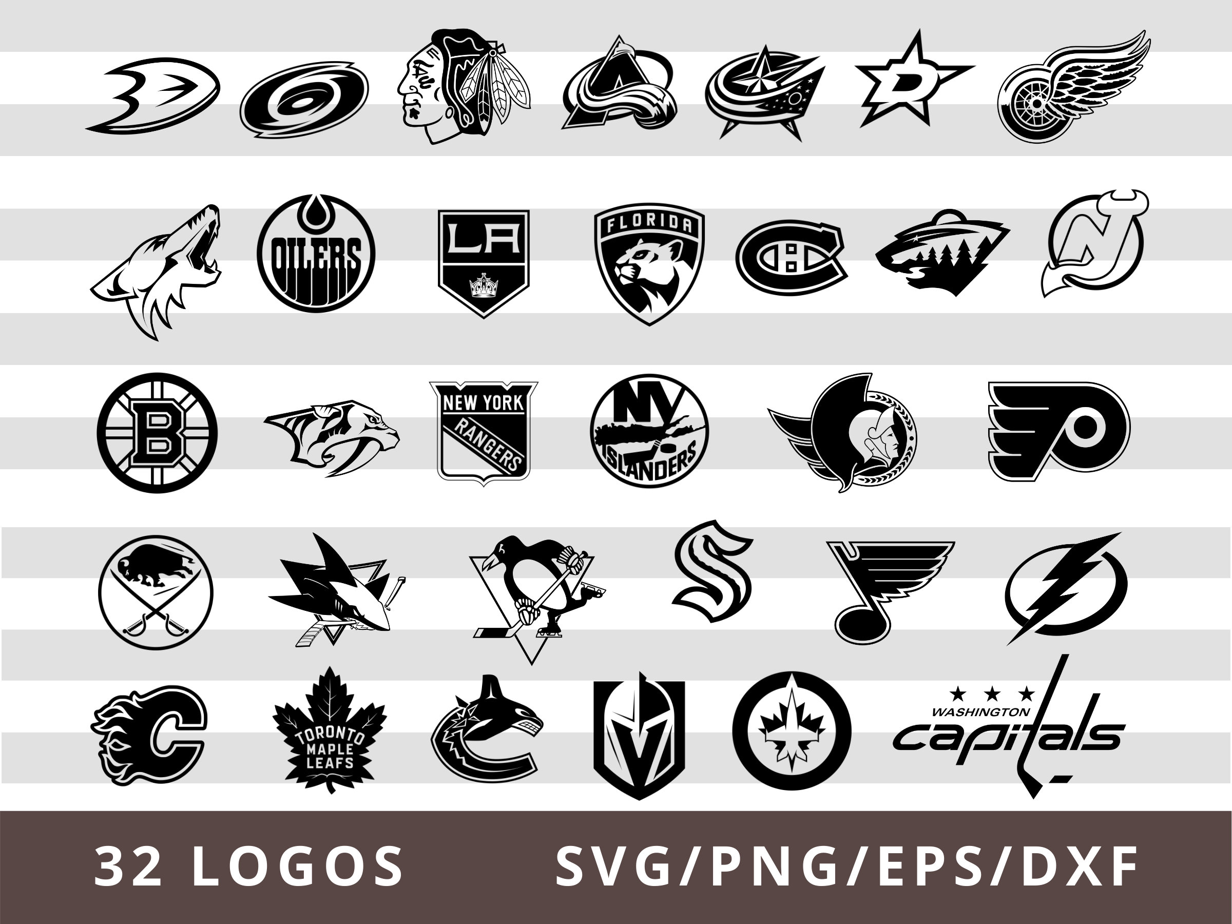 NHL Svg Bundle NHL Team Logos Svg 2021 Nhl Svg Blanco y Negro | Etsy