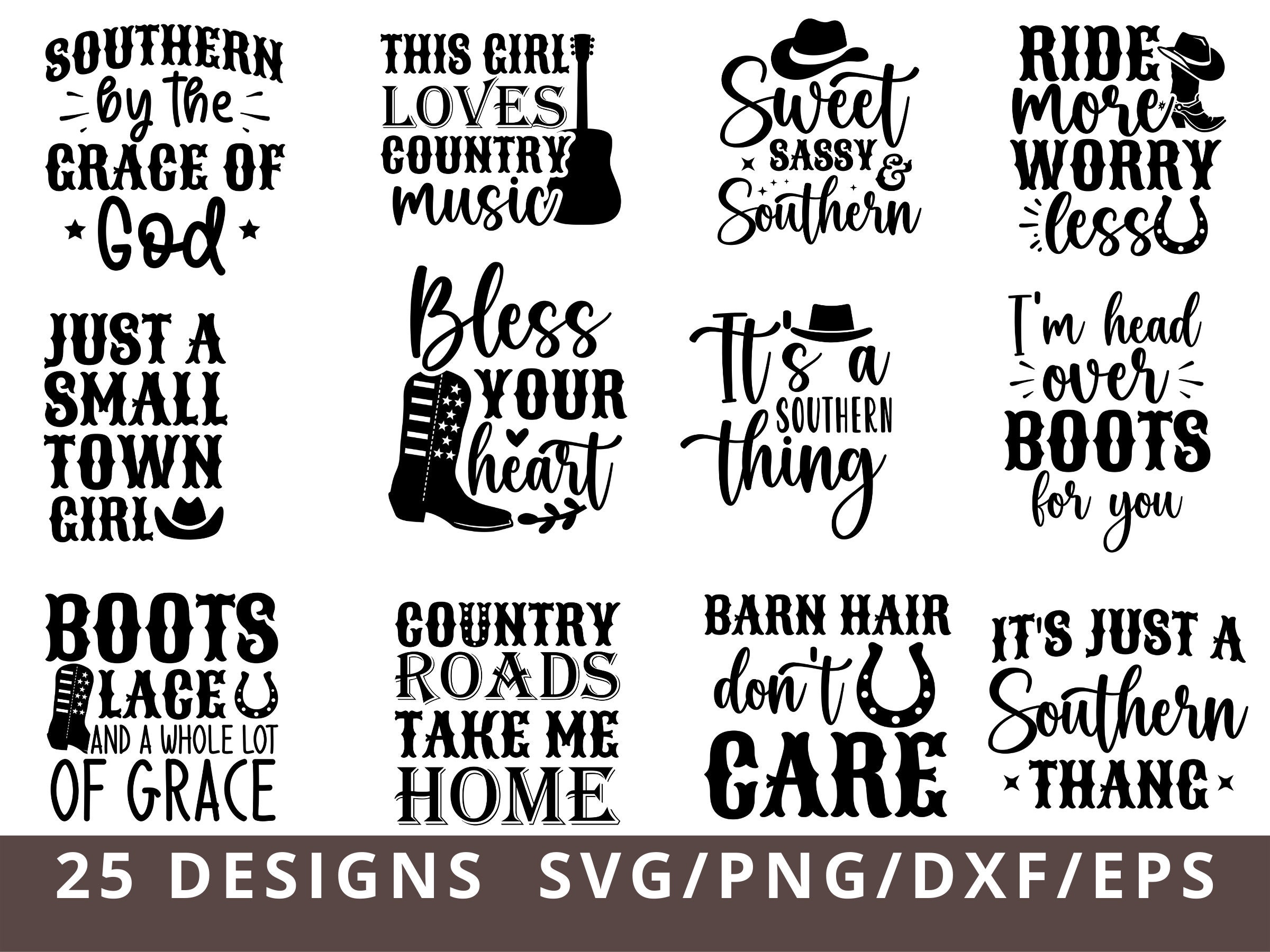 Southern SVG Bundle Farm Girl SVG Cowboy SVG Country Svg - Etsy