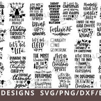 Drinking Christmas SVG Bundle | Retro Wine Christmas SVG | Funny ...