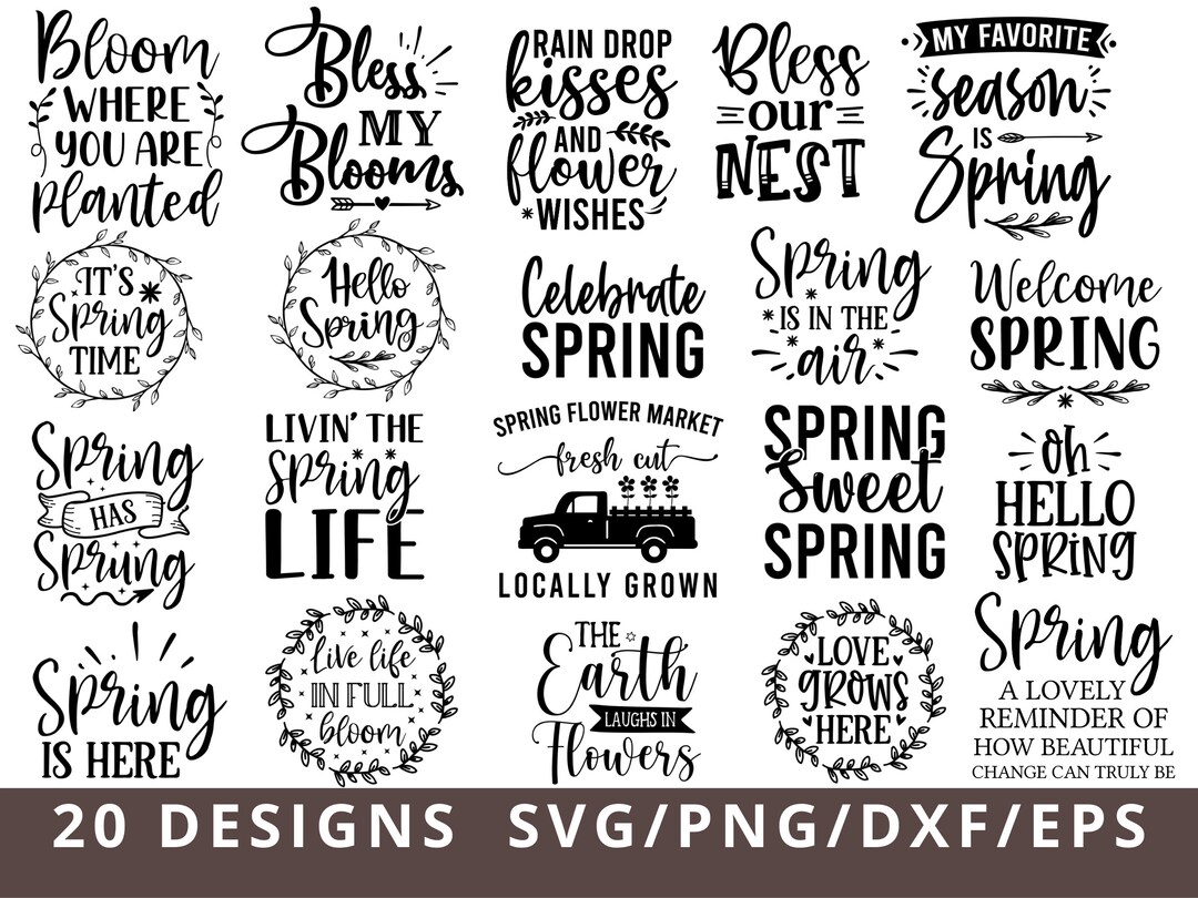 Spring SVG Bundle, Spring Shirt Svg for Cricut, Flower Market Svg ...