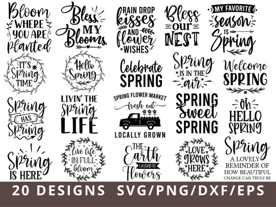 Spring SVG Bundle Spring Shirt Svg for Cricut Flower Market | Etsy