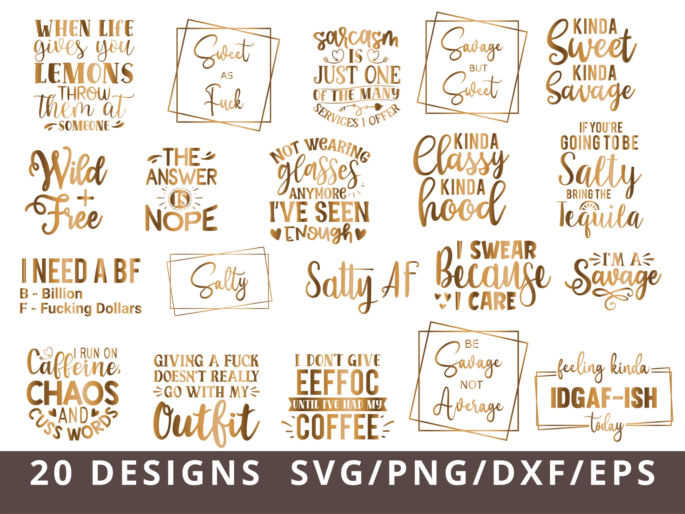 Sassy SVG Bundle Sassy Quotes SVG Funny Sarcastic Svg - Etsy