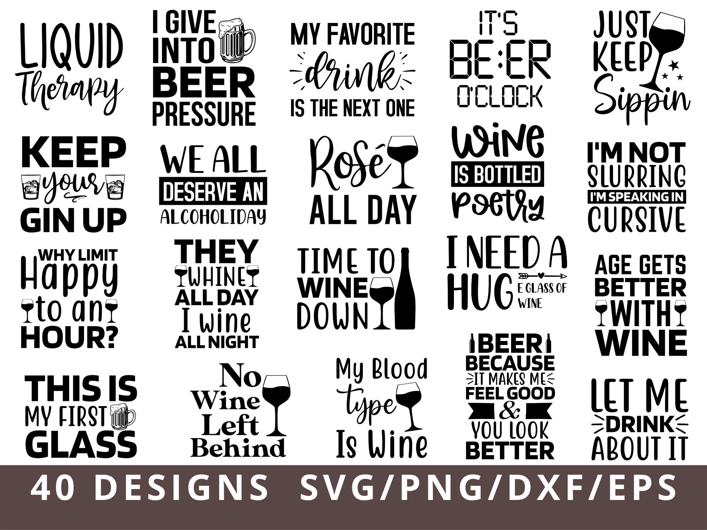 Alcohol Quotes Svg Bundle Wine Svg Funny Alcohol Svg - Etsy Australia