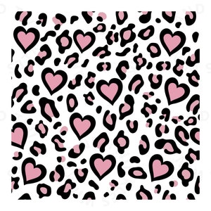Leopard Heart Pattern Svg Dxf Png, Heart Print Svg, Seamless Svg Cut ...