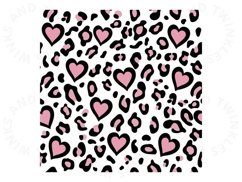 Leopard Heart Pattern Svg Dxf Png Heart Print Svg Seamless - Etsy