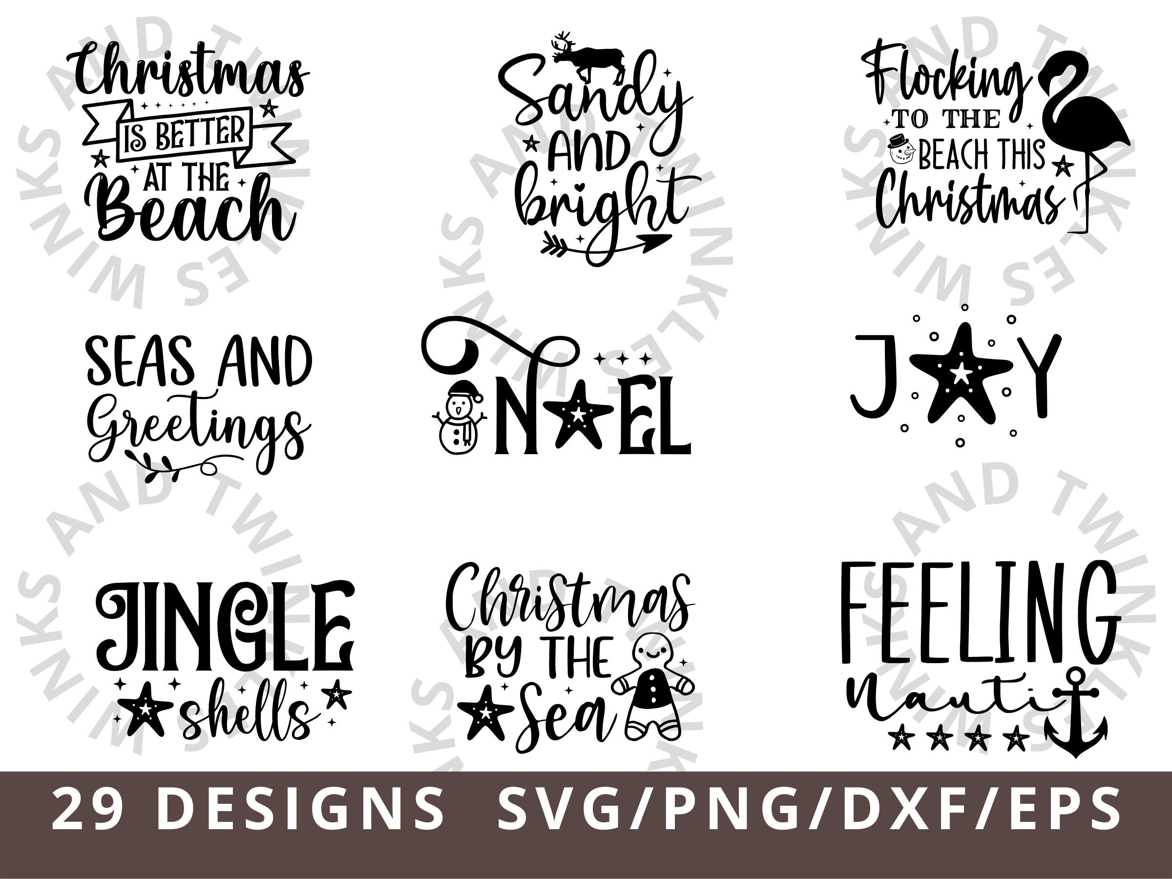Beach Christmas SVG Bundle, Tropical Christmas Svg, Nautical Christmas ...
