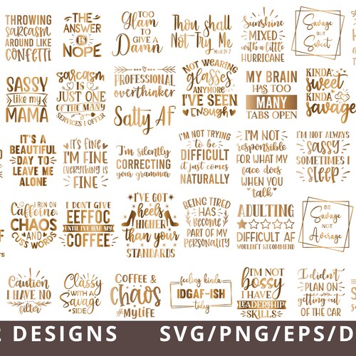 Sassy Svg Bundle Sassy Quotes Svg Funny Sarcastic Svg Etsy