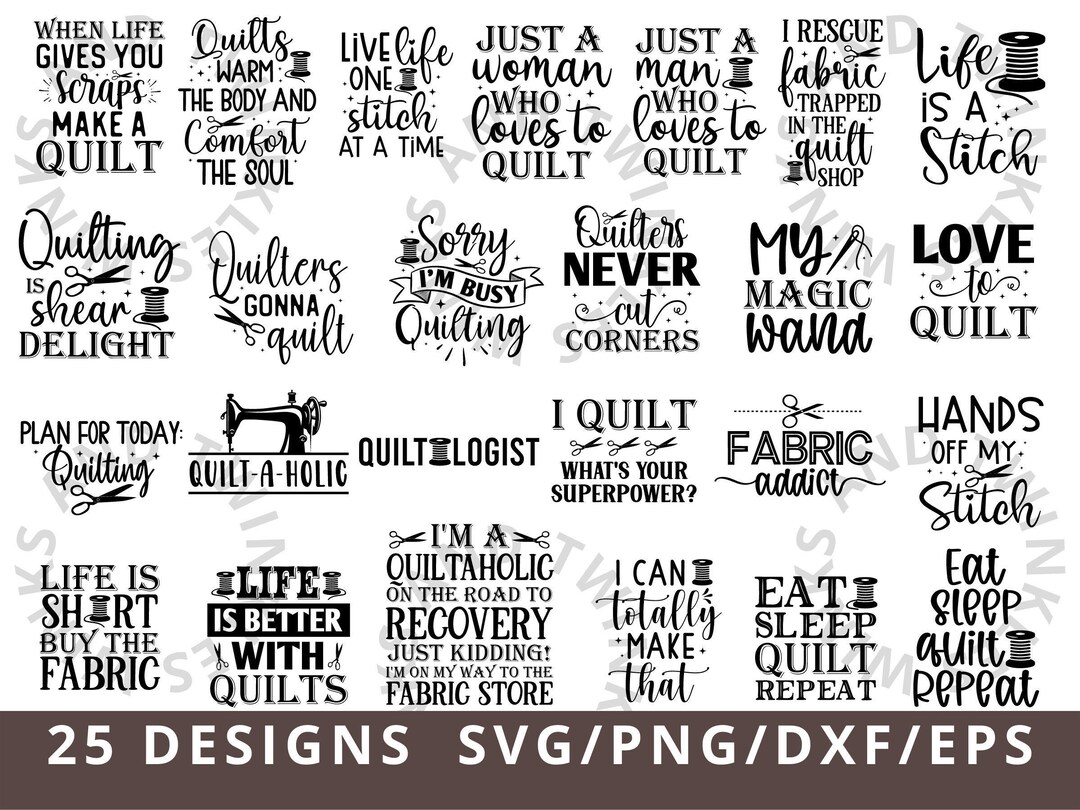 Quilters SVG Bundle, Quilting Svg Cut File Png Dxf, Sewing PNG, Quilt ...