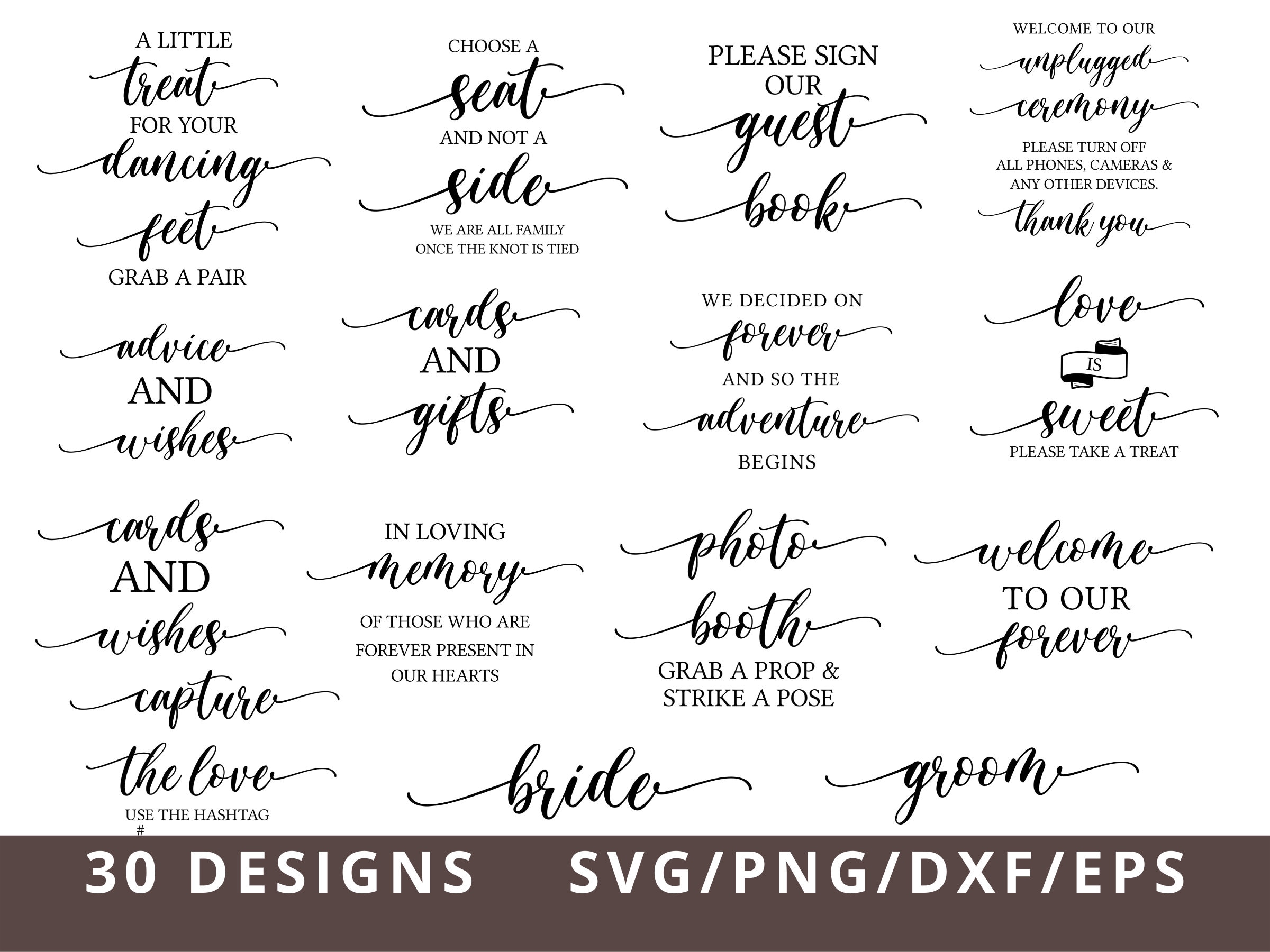 Wedding SVG Bundle Wedding Signs Svg Bundle Wedding Sign Svg - Etsy
