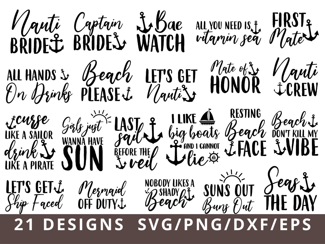 Nautical Bachelorette SVG Bundle Beach Bachelorette Svg - Etsy