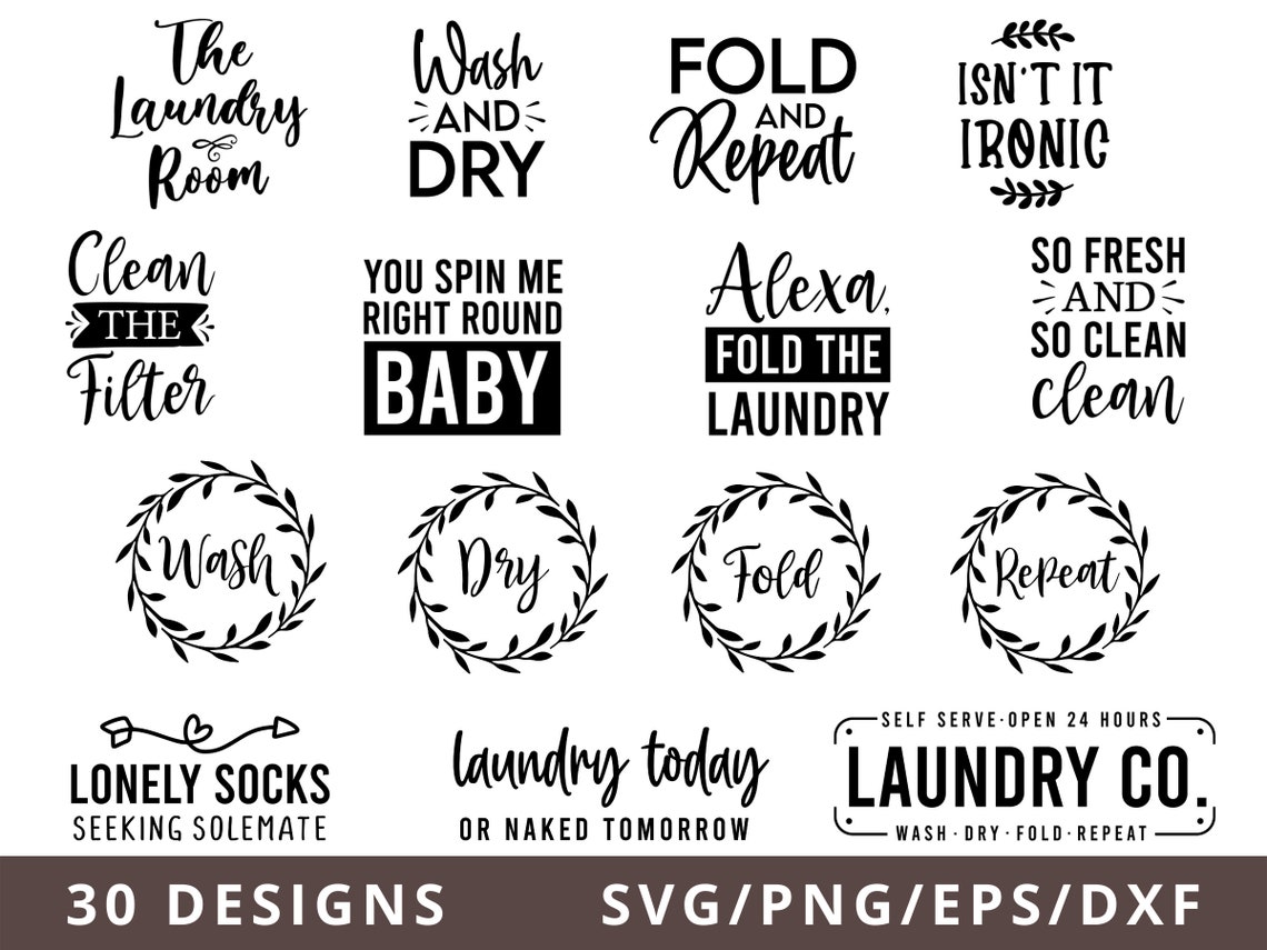 Laundry Svg Bundle Laundry Room Sign Svg Dxf Eps Png Wash - Etsy