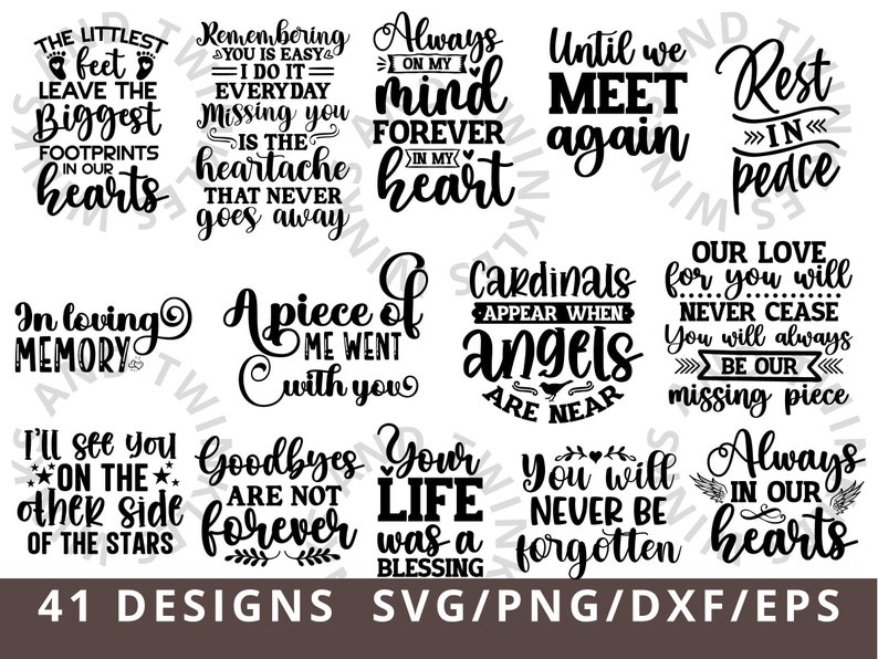 Memorial Svg Bundle, Memorial Quotes Svg, Rest in Peace Svg, in Loving ...