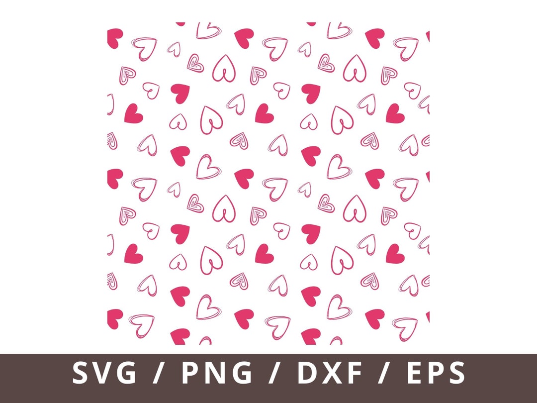 Heart SVG, Heart Pattern SVG Files, Seamless Print Pattern SVG Instant ...