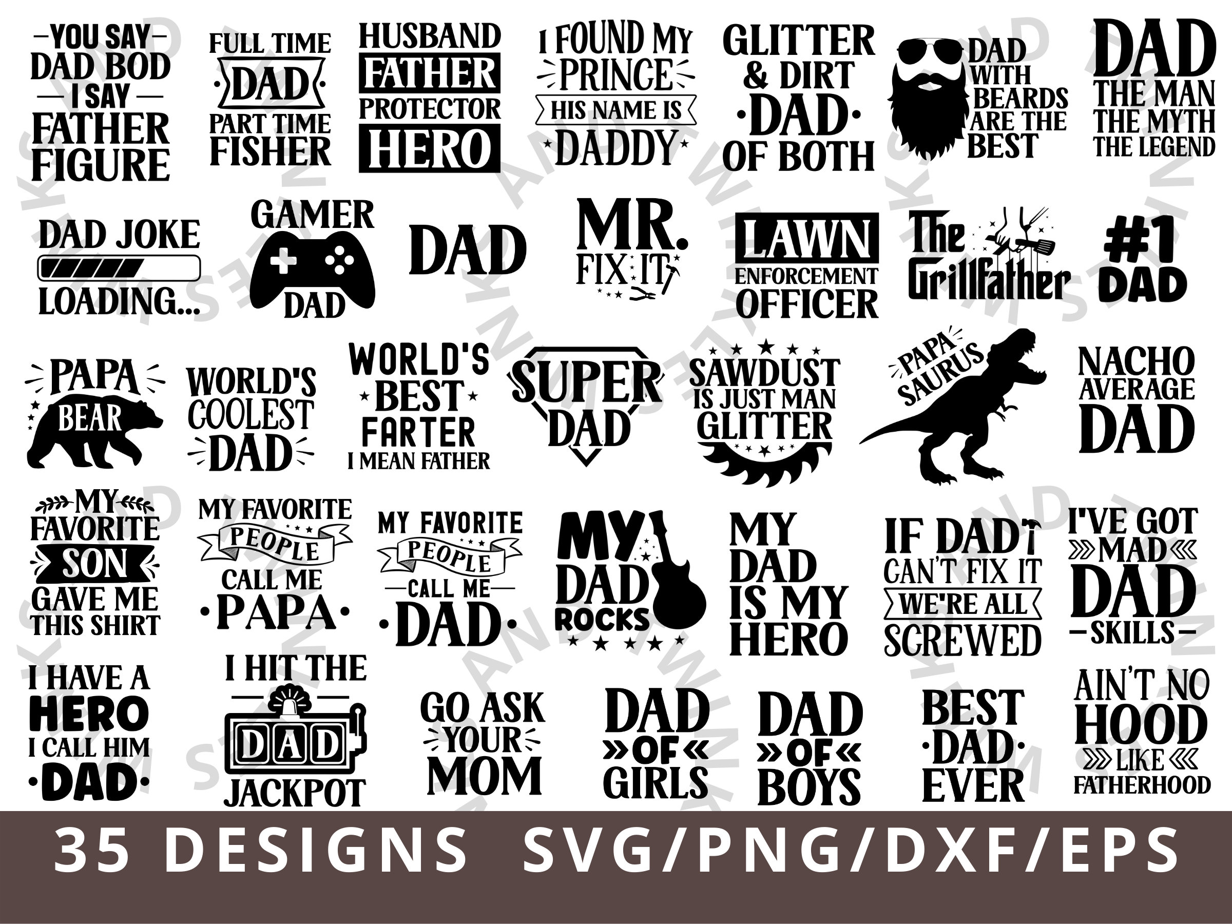 Dad Svg Bundle Fathers Day Svg Daddy Svg Bundle Father - Etsy