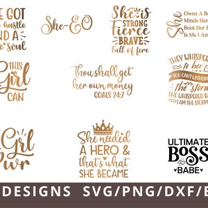 Inspirational Svg for Women, Women Empowerment Bundle SVG, Motivational ...