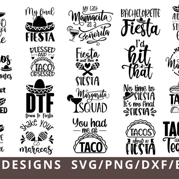 Fiesta Invitation Fiesta Design Cut File Silhouette Cameo Cricut Vector ...