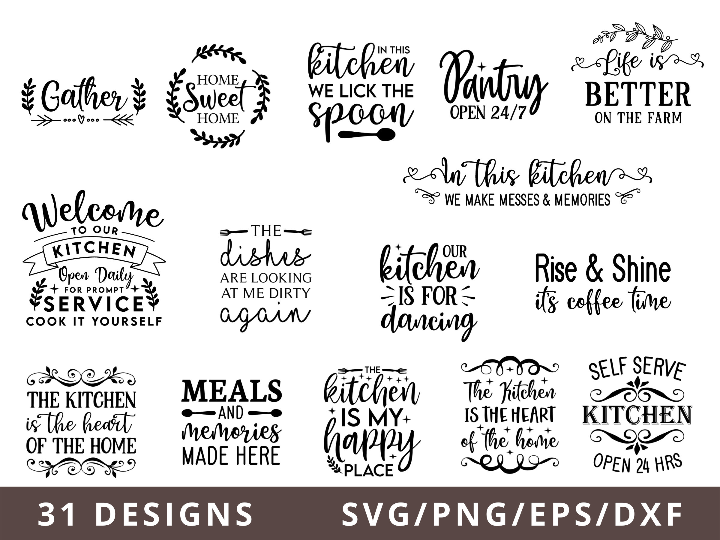 Farmhouse Kitchen Svg Bundle Kitchen Sign Making Svg Kitchen - Etsy