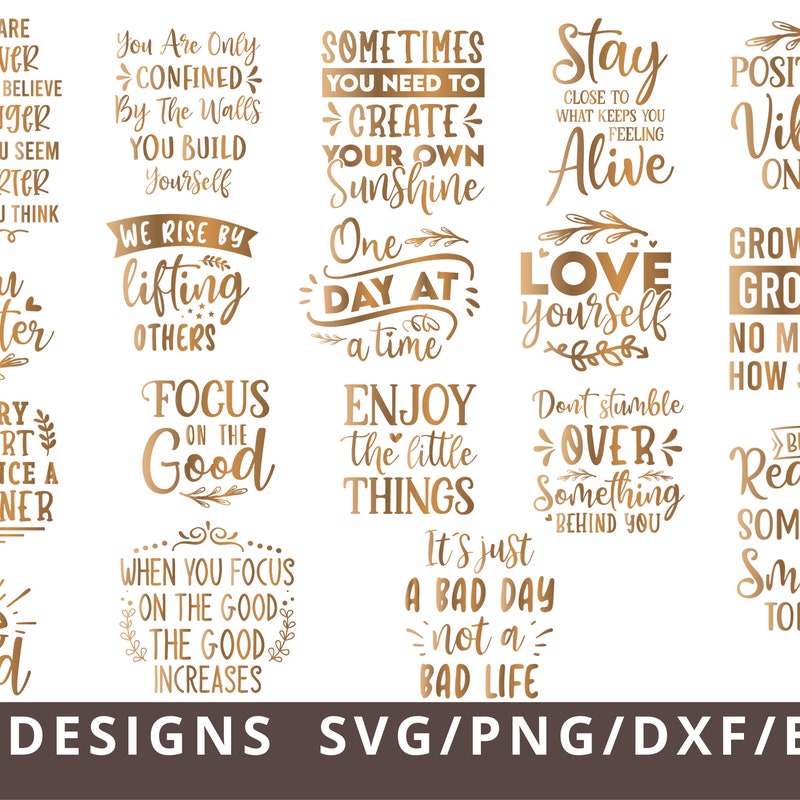 Positive Quotes Svg - Etsy
