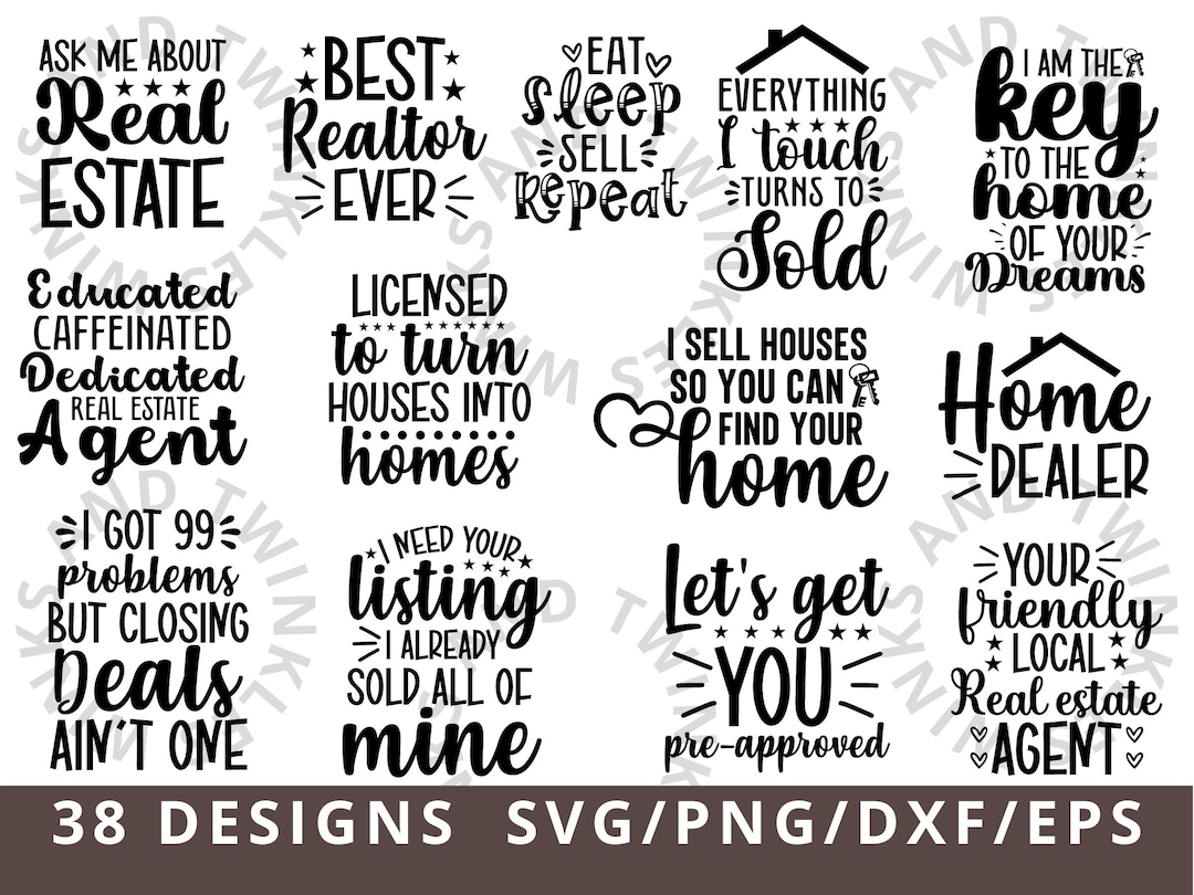 Real Estate SVG Bundle, Realtor Svg, Real Estate Agent Svg Cut File ...
