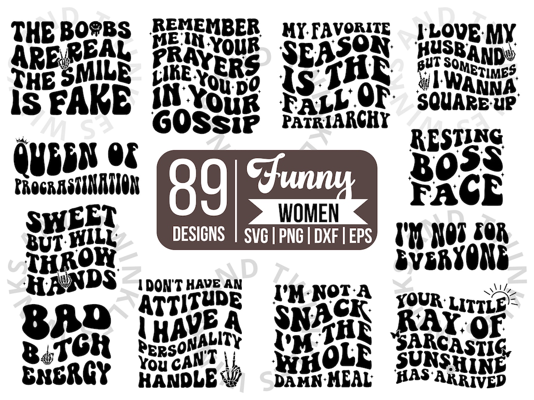 Sarcastic Svg Bundle, Funny Svg Bundle, Funny Svg for Women, Funny Mom ...