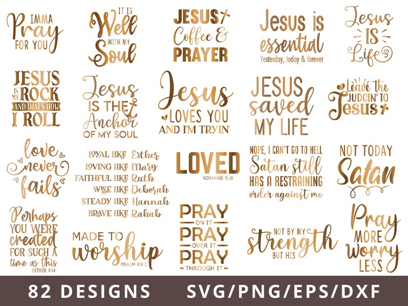 Christian SVG Bundle, Religious Cut Files for Cricut, Silhouette (82 ...