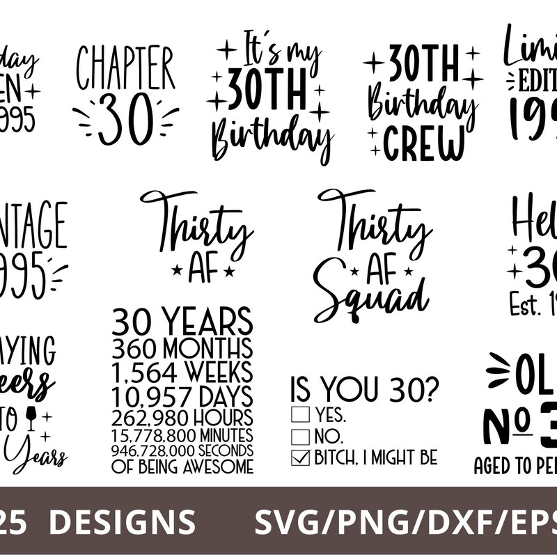 30th Birthday Svg - Etsy