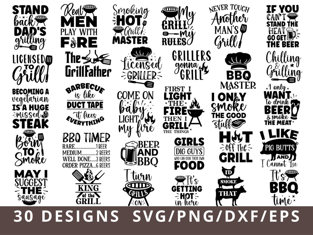 Barbecue SVG, Barbecue Master SVG Bundle, Grill Svg Cut Files Dxf Png ...