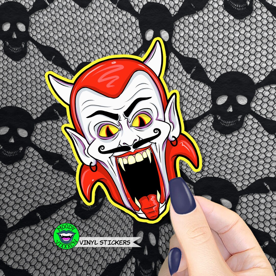 Devil Retro Spooky Sticker Set Wicked Carnival Creepy Clown Sinister ...