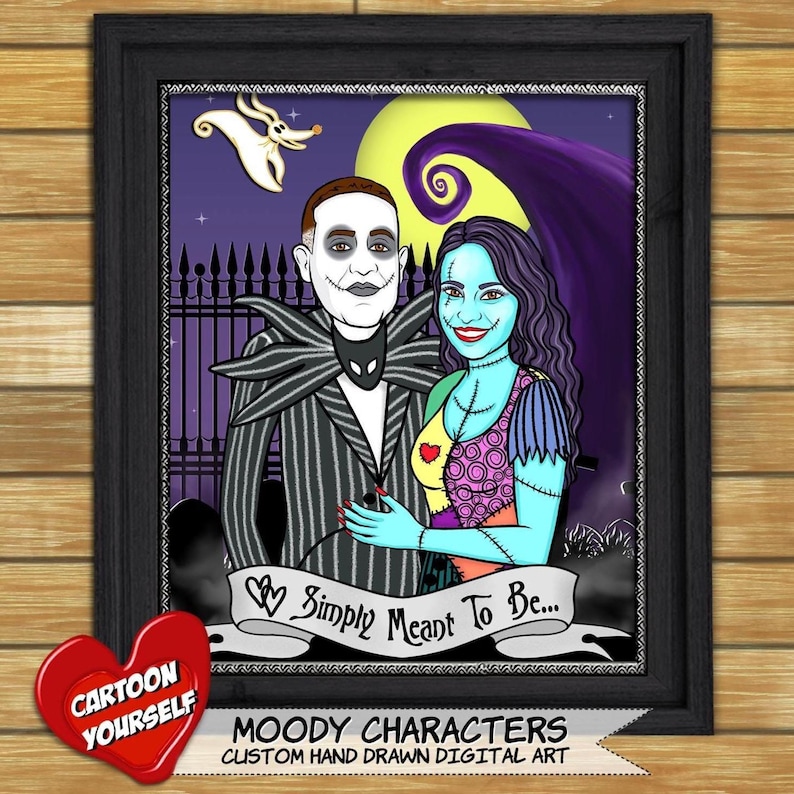 Nightmare Before Christmas Personalized Jack Sally Fan Art Hand Drawn ...