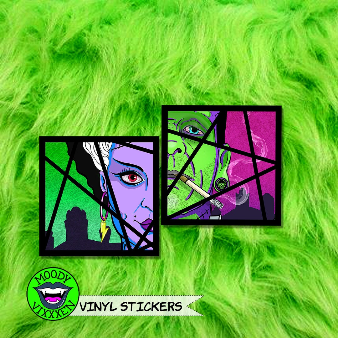 Bride of Frankenstein Stickers Made for Each Other Classic Monsters ...