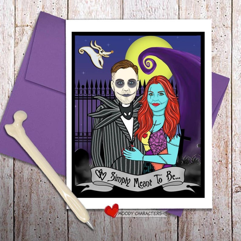 Nightmare Before Christmas Personalized Jack Sally Fan Art Hand Drawn ...