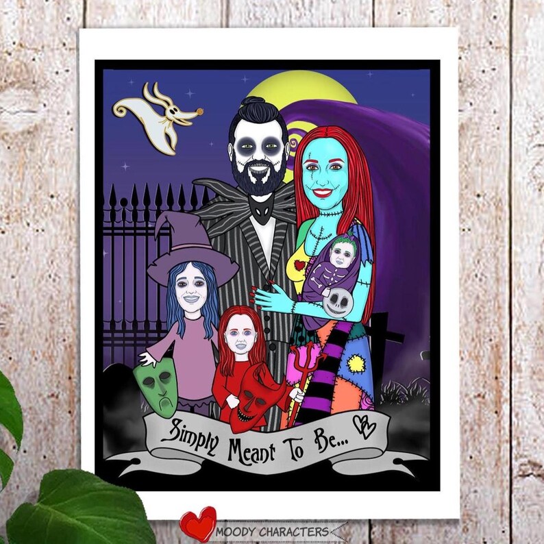 Nightmare Before Christmas Personalized Jack Sally Fan Art Hand Drawn ...