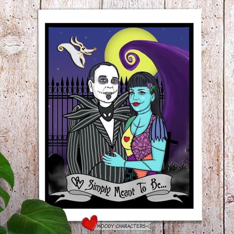 Nightmare Before Christmas Personalized Jack Sally Fan Art Hand Drawn ...