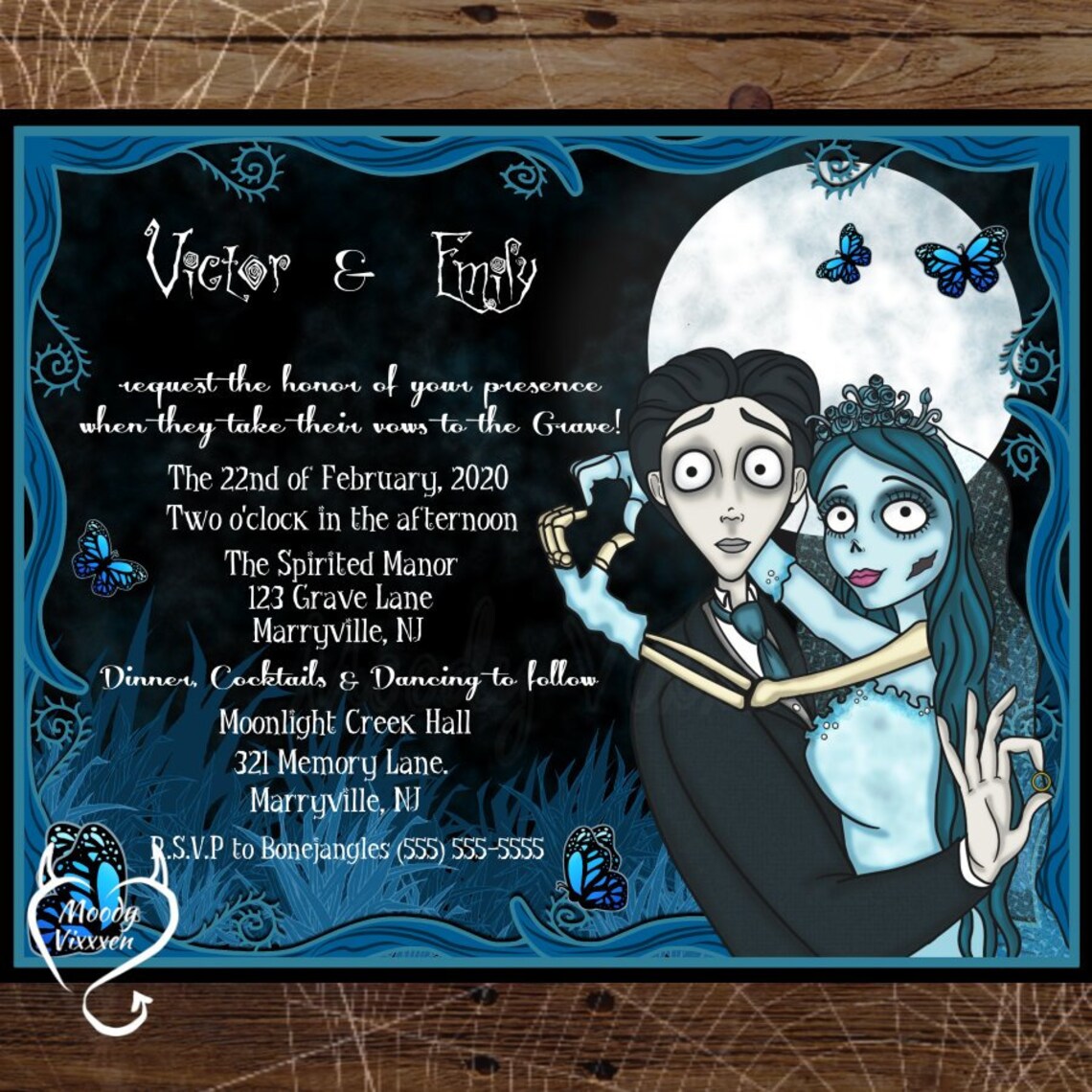 Corpse Bride Wedding Add Vows Save the Date Tim Burton | Etsy