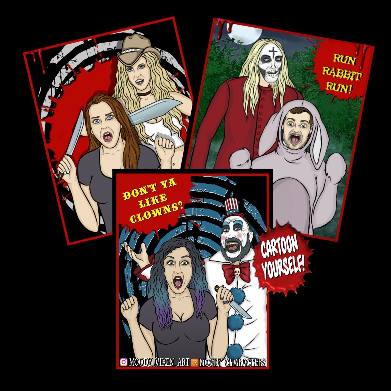 Captain Spaulding /horror Art / Hand Drawn / Custom Portrait / - Etsy