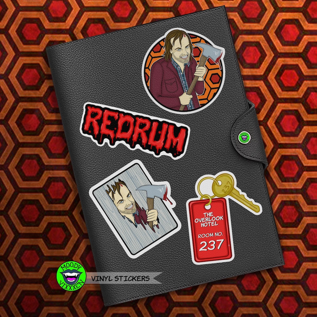 Horror Movie Stickers the Shining Stephen King Bookish Fanart Redrum Jack Torrance Haunted Hotel ...