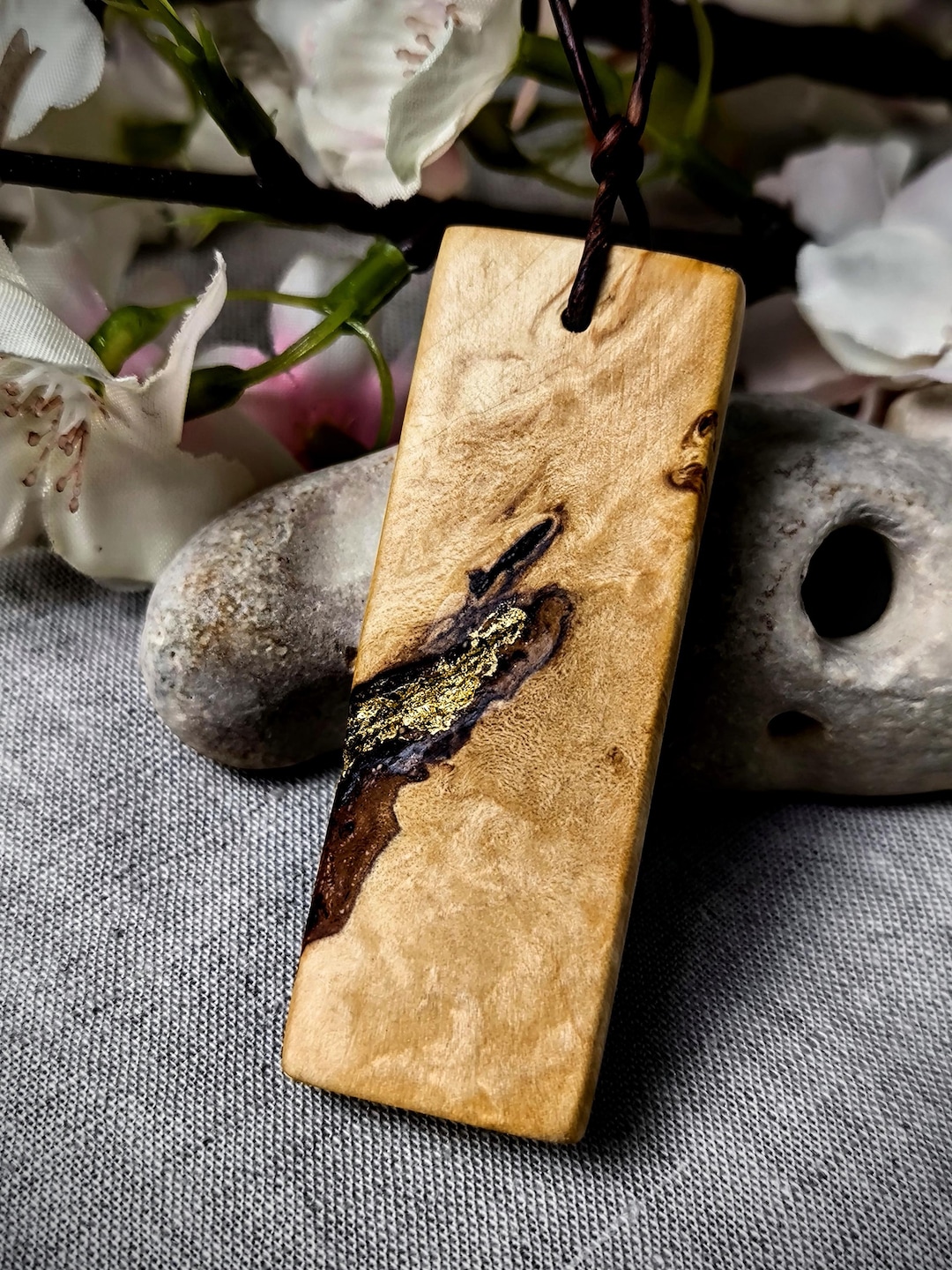 Nature-inspired Kintsugi Amulet With 24k Gold Accents - Etsy