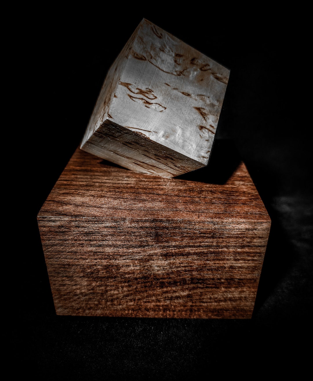 Cubism Wooden Keepsake Urn for Ashes Karelian Birch Burl Wood and ...
